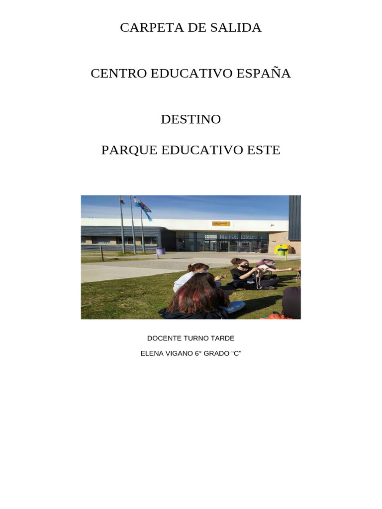 Salida Escolar al Parque Educativo Este | PDF