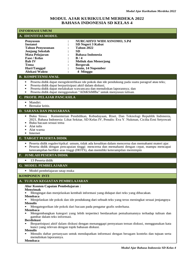 MA B Indonesia K4 BAB 4 | PDF