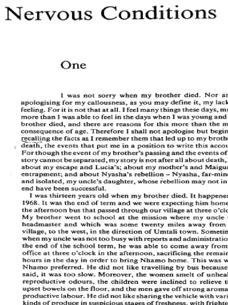 Nervous Conditions | PDF