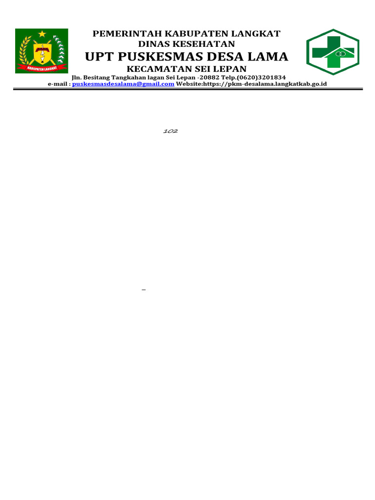 SK JENIS JENIS PELAYANAN BERBASIS CLASTER (No - sk.102) | PDF