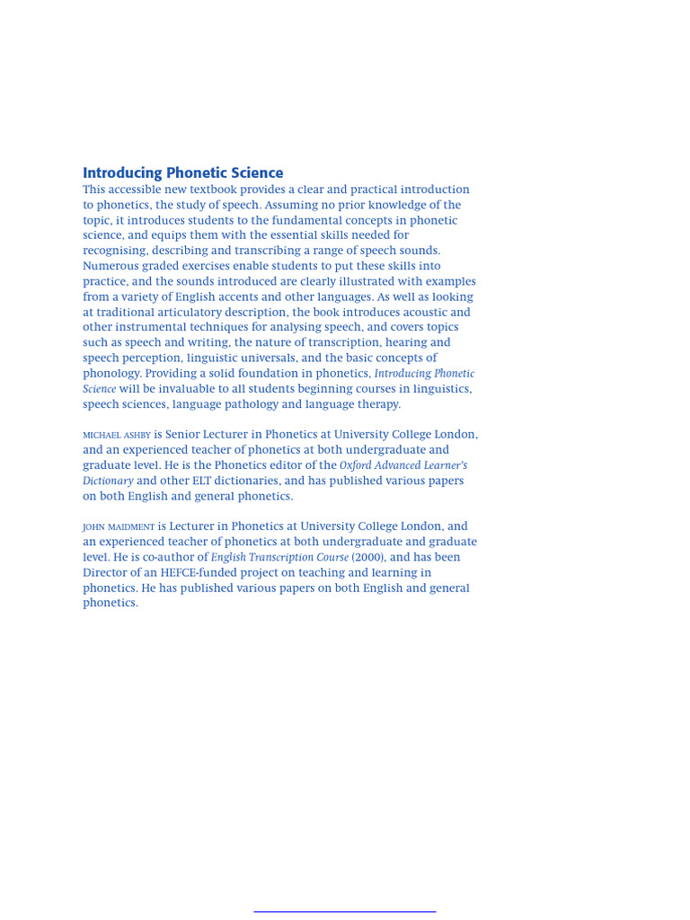 Introducing Phonetic Science-Ashby Meidmen | PDF