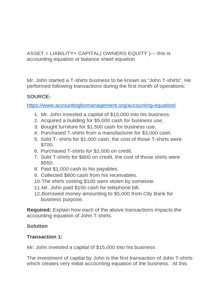 Accounting Equation | PDF