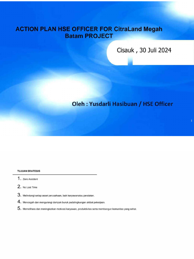 Action Plan Hse Officer CLMB | PDF