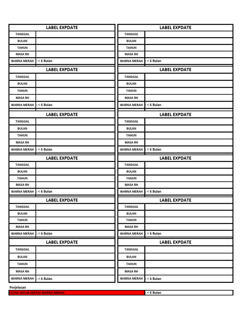 MASTER Label EXP & SIMBOL PENANDA RH YG FOKUS DISPLAY.1 | PDF