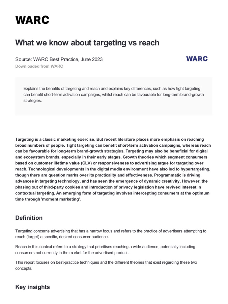 What We Know About Targeting Vs | PDF