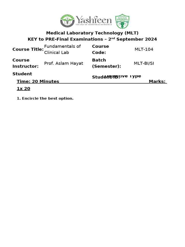 Key Pre Final Funda Sept 2024 | PDF
