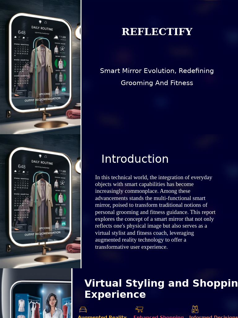 Reflectify Smart Mirror Evolution Redefining Grooming and Fitness | PDF