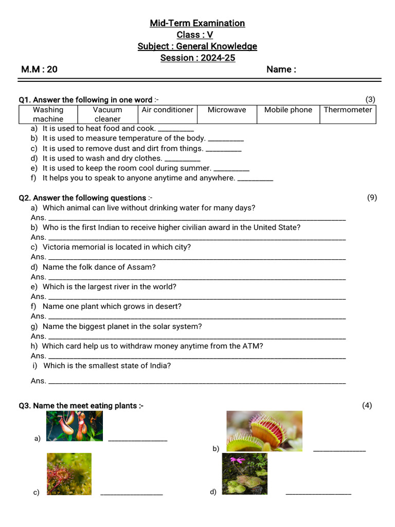 class 5 gk 24-25 | PDF