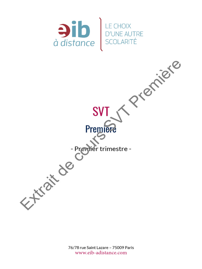Extrait de Cours 1ere SVT | PDF