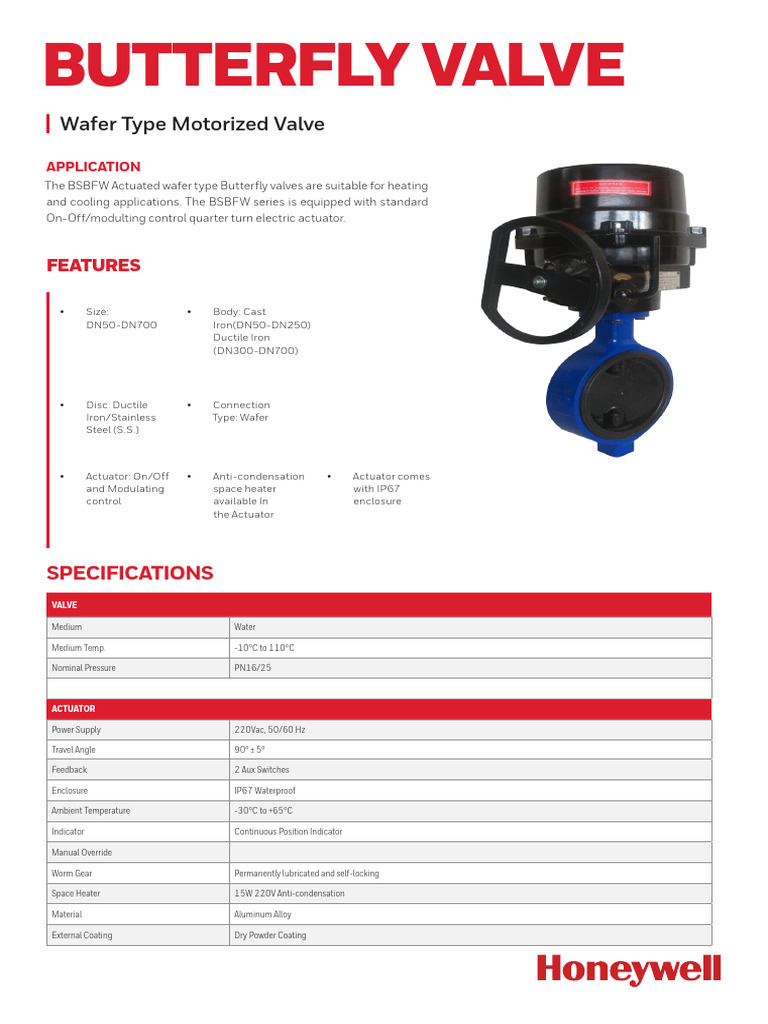 Butterfly Motorized Valve Datasheet - Latest 2023 | PDF