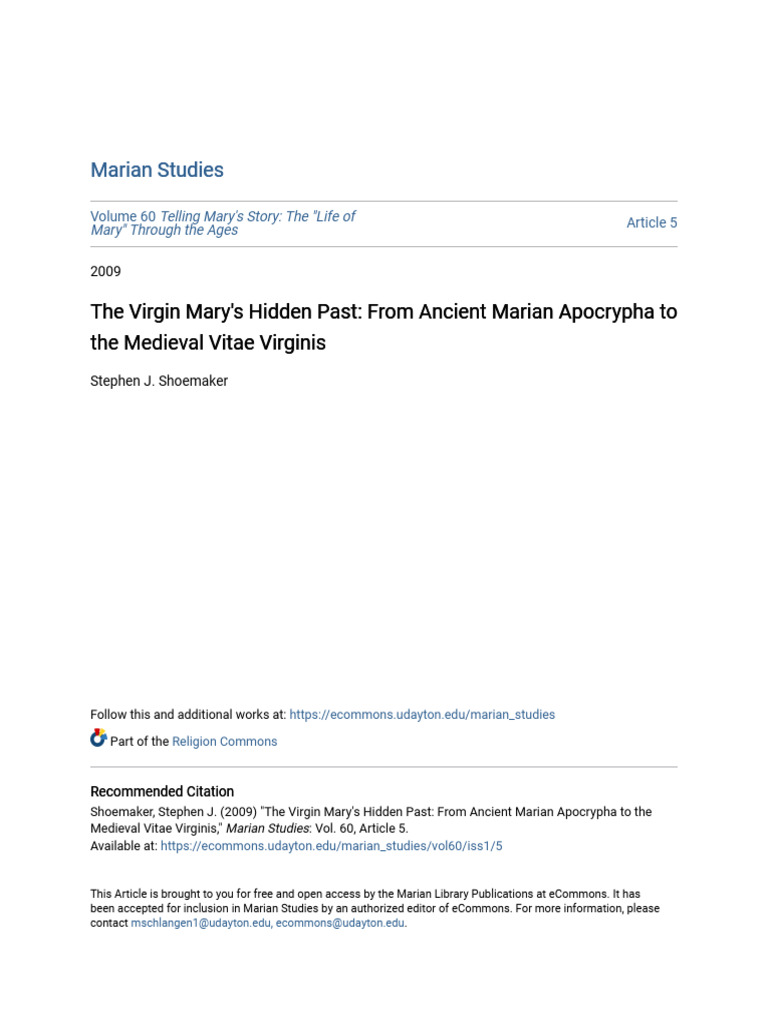 The Virgin Marys Hidden Past | PDF