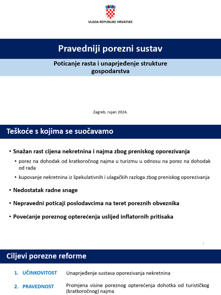 Porezna Reforma Rujan 2024 | PDF