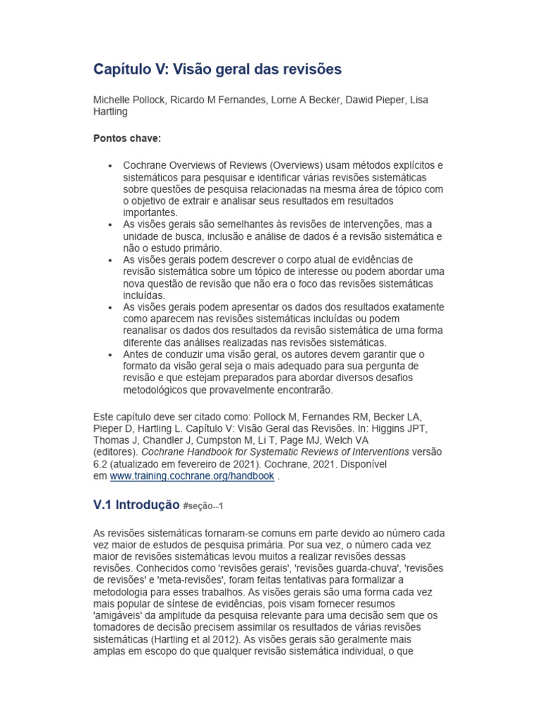 Capítulo 5 - Livro Da Cochrane | PDF