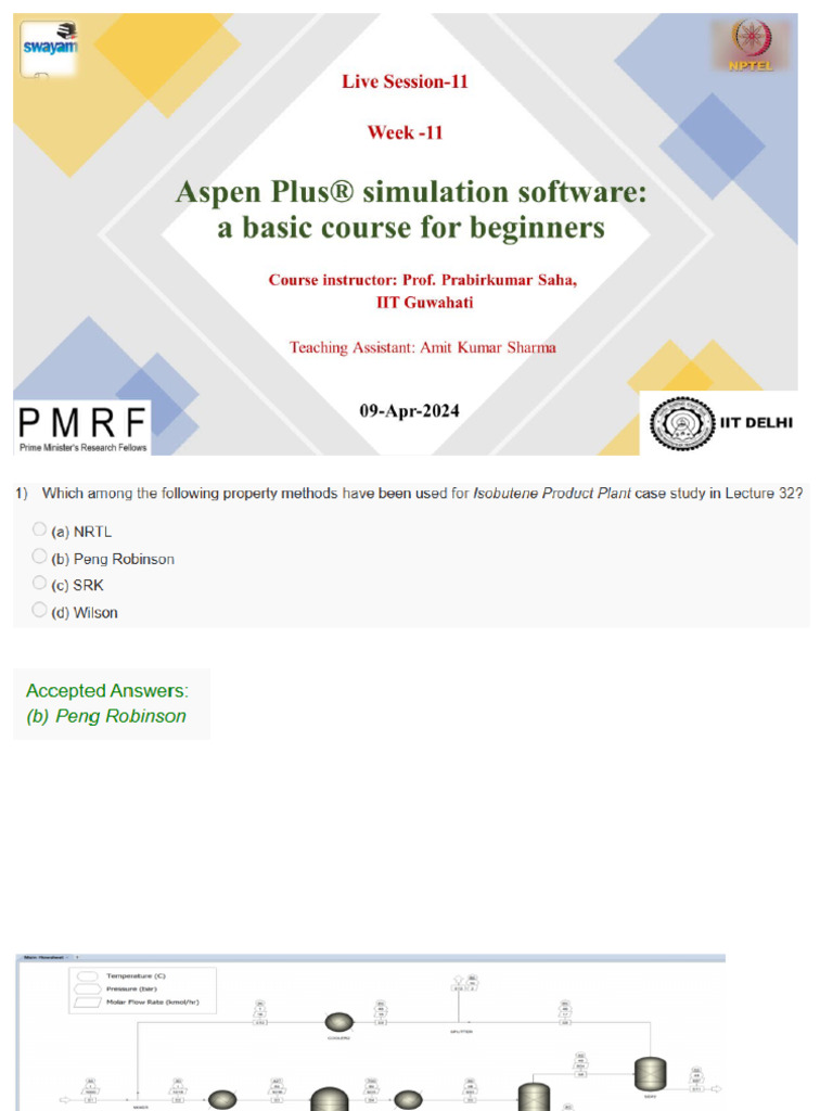 Week 11 - Aspen Plus® Simulation Software - A Basic Course For ...