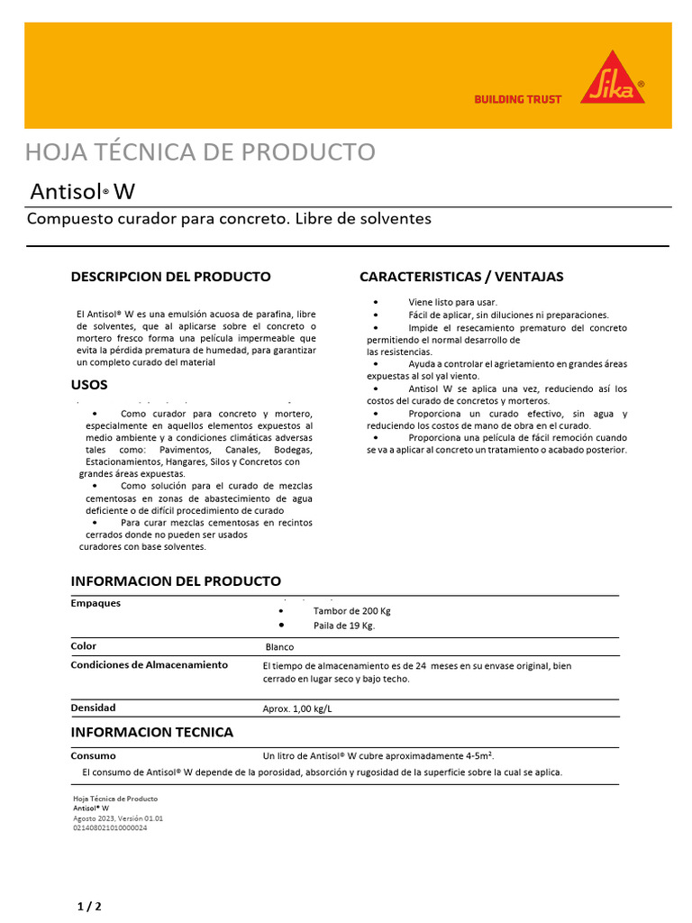 HT Sika Antisol W | PDF