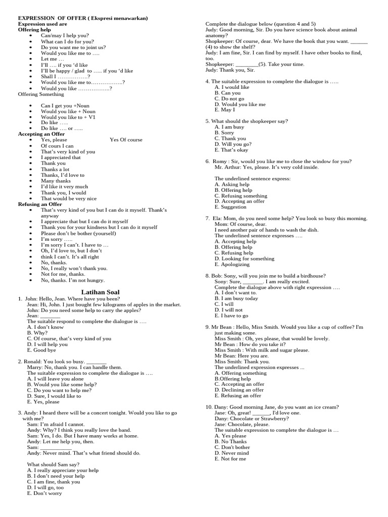 Expression of Offers Material | PDF