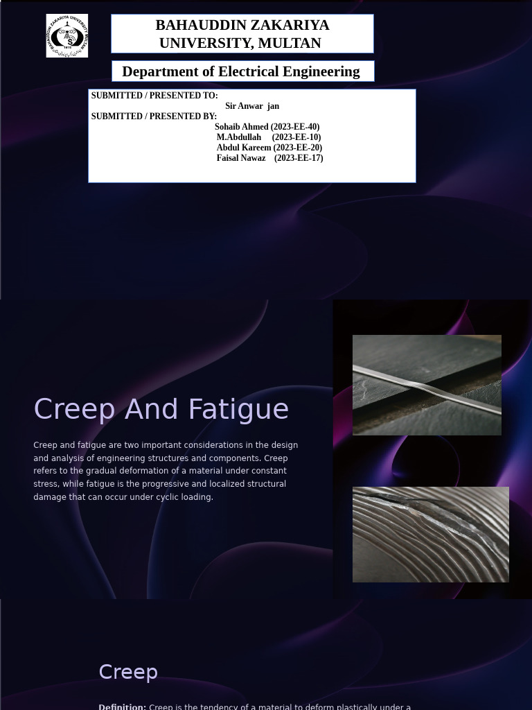 Creep and Fatigue | PDF