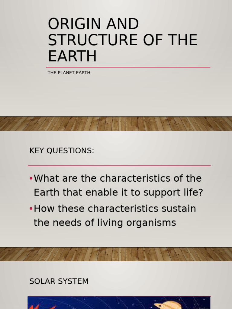 Lesson 1 Origin and Structure of the Earth | PDF