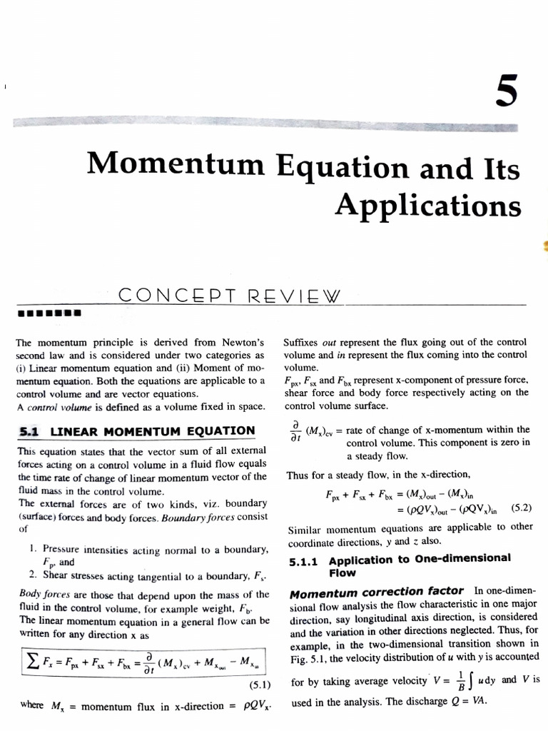 Momentum Equations | PDF