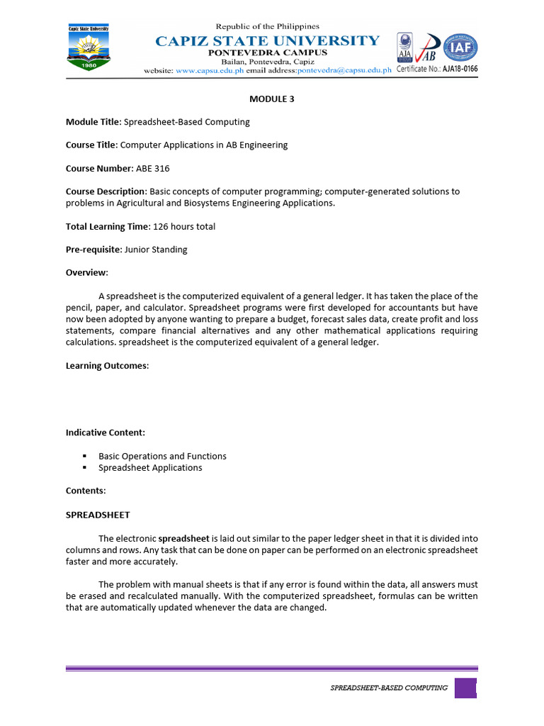 Abe 316 Module 3 | PDF