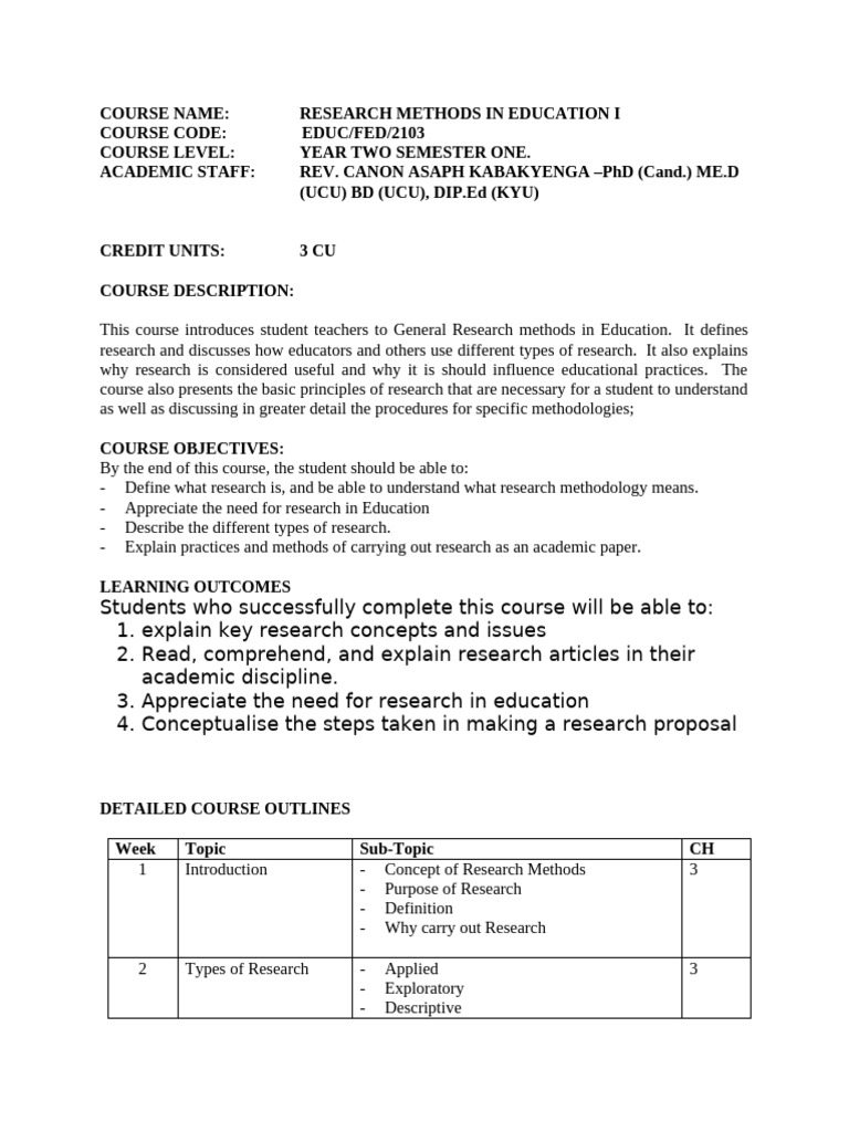 RESEARCH METHODS 1 | PDF