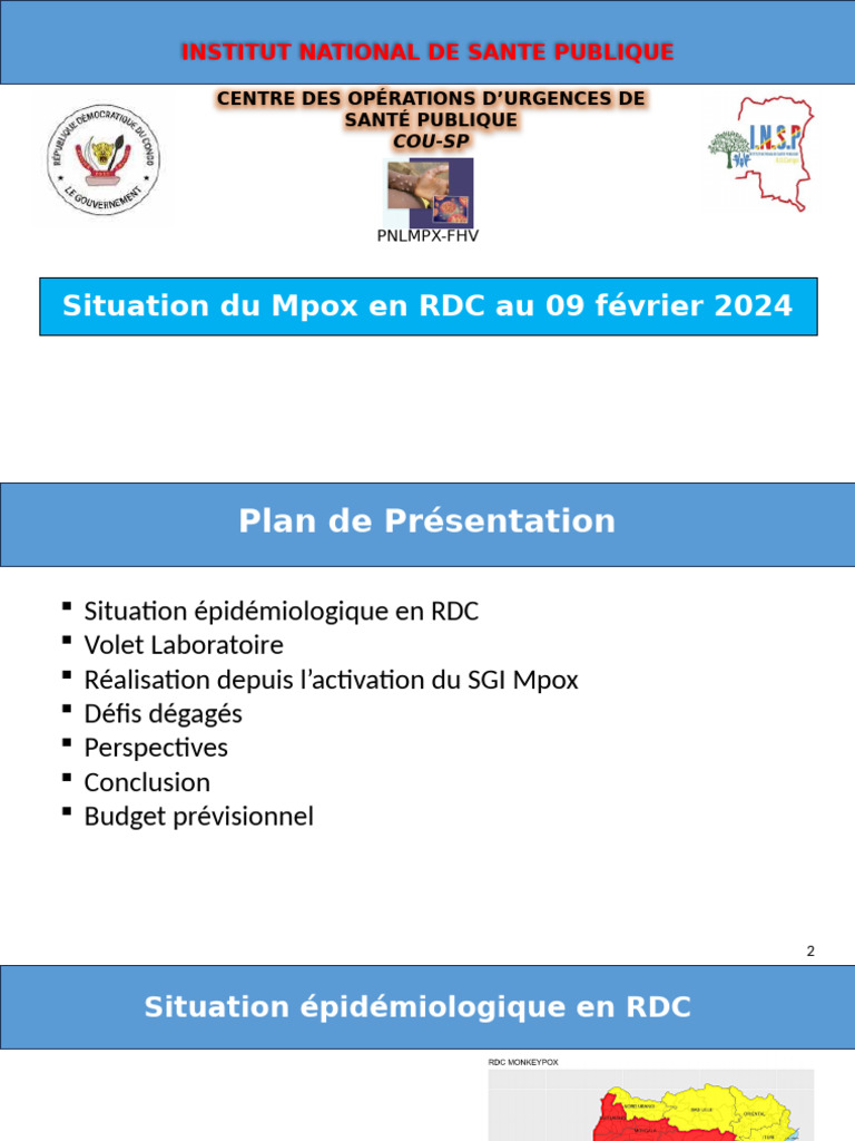 Lsituation MPox en RDC - 2024 - 02 - 09 - Working Version | PDF