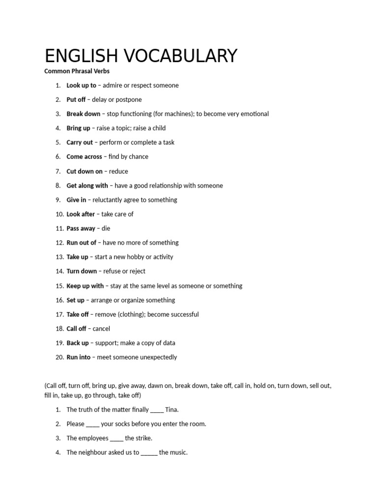 English Vocabulary | PDF