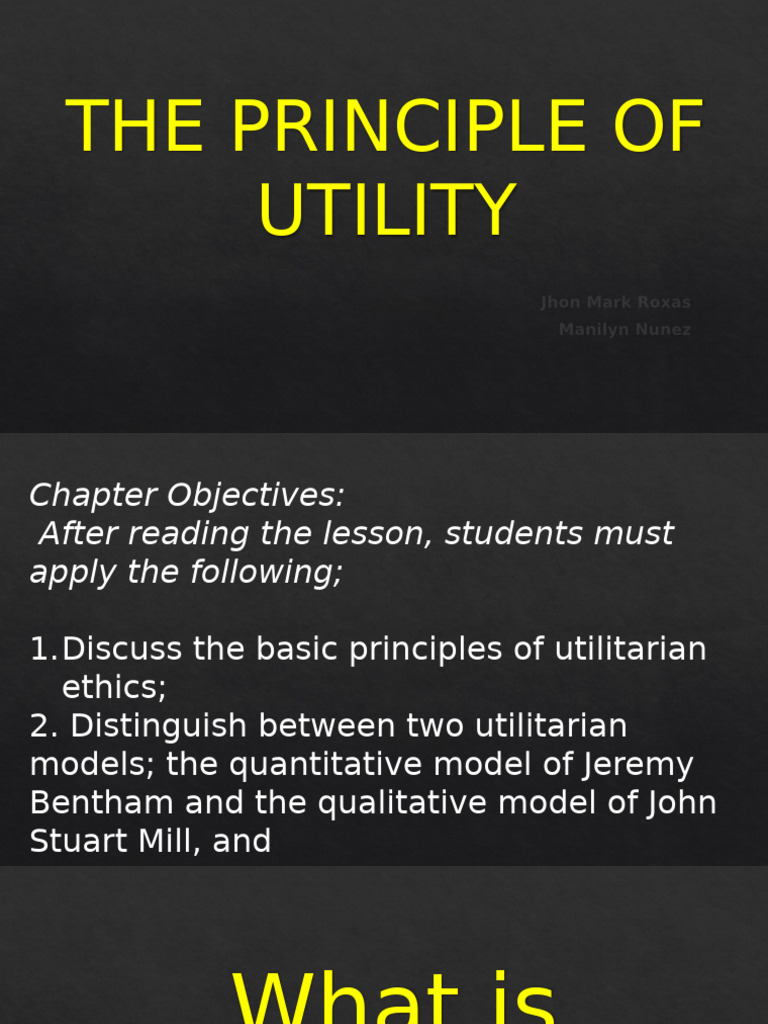 The Principle of Utility | PDF