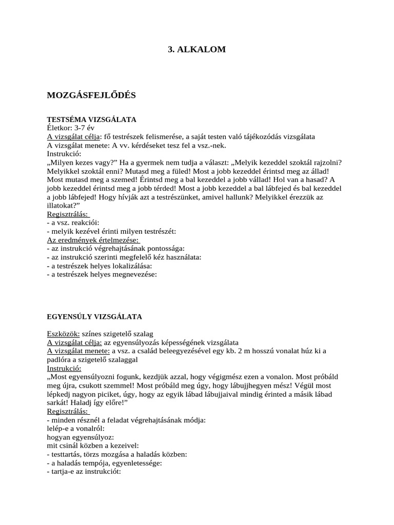 Fejlődés Gyak 3. Alkalom | PDF