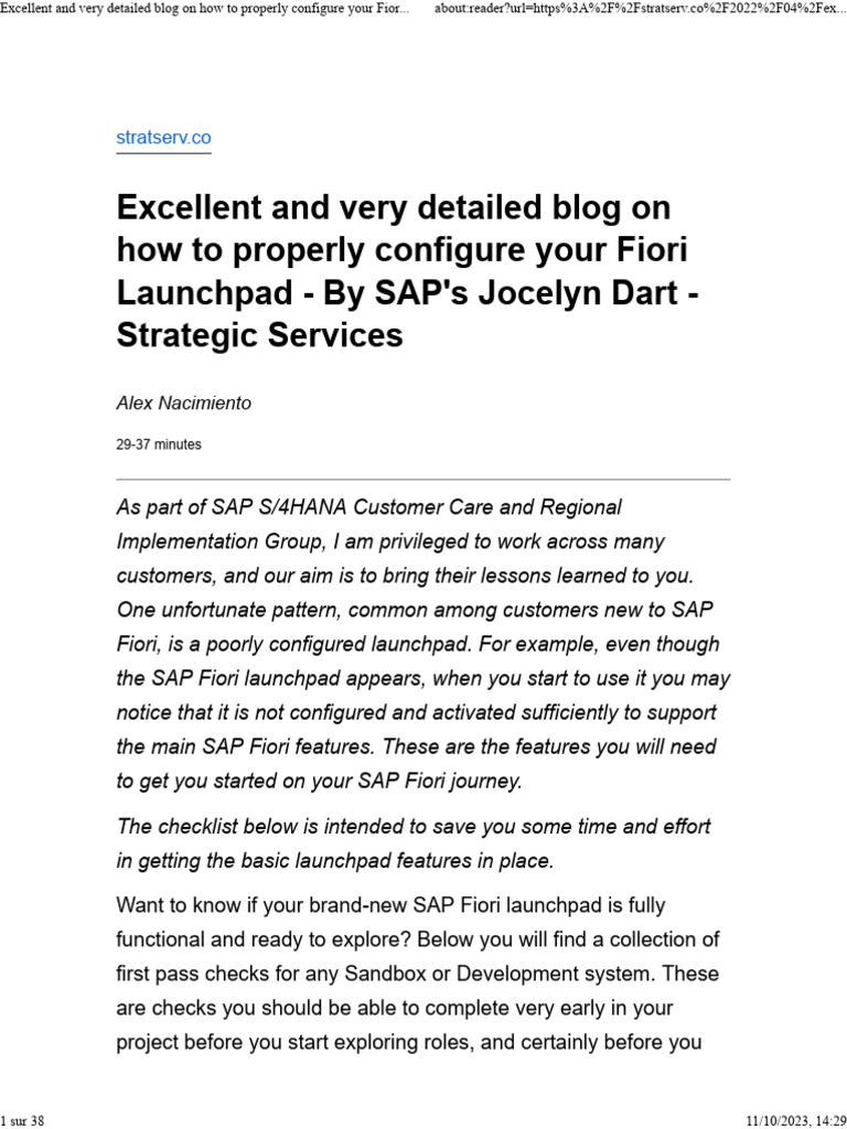 Excellent and Very Detailed Blog On How To Properly Configure Your Fiori Launchpad - by SAP's ...