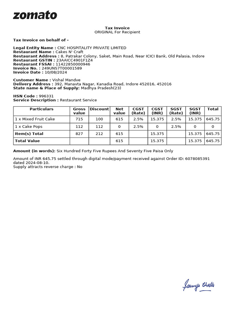 Order Invoice6078085391 | PDF