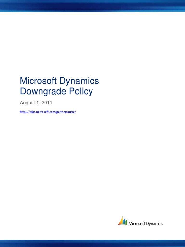 Microsoft Dynamics Downgrade Policy Final | PDF | Finance & Money ...