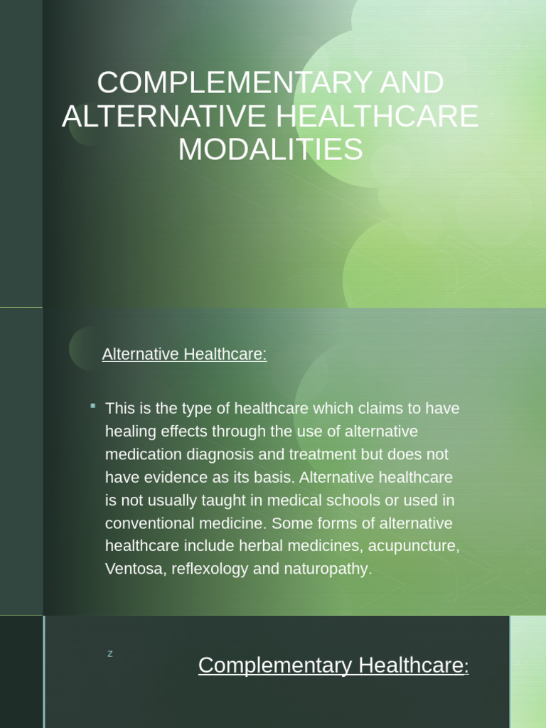 Complementary and Alternative Healthcare Modalities | PDF