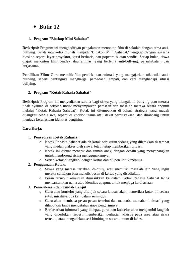 Program Anti Bully | PDF