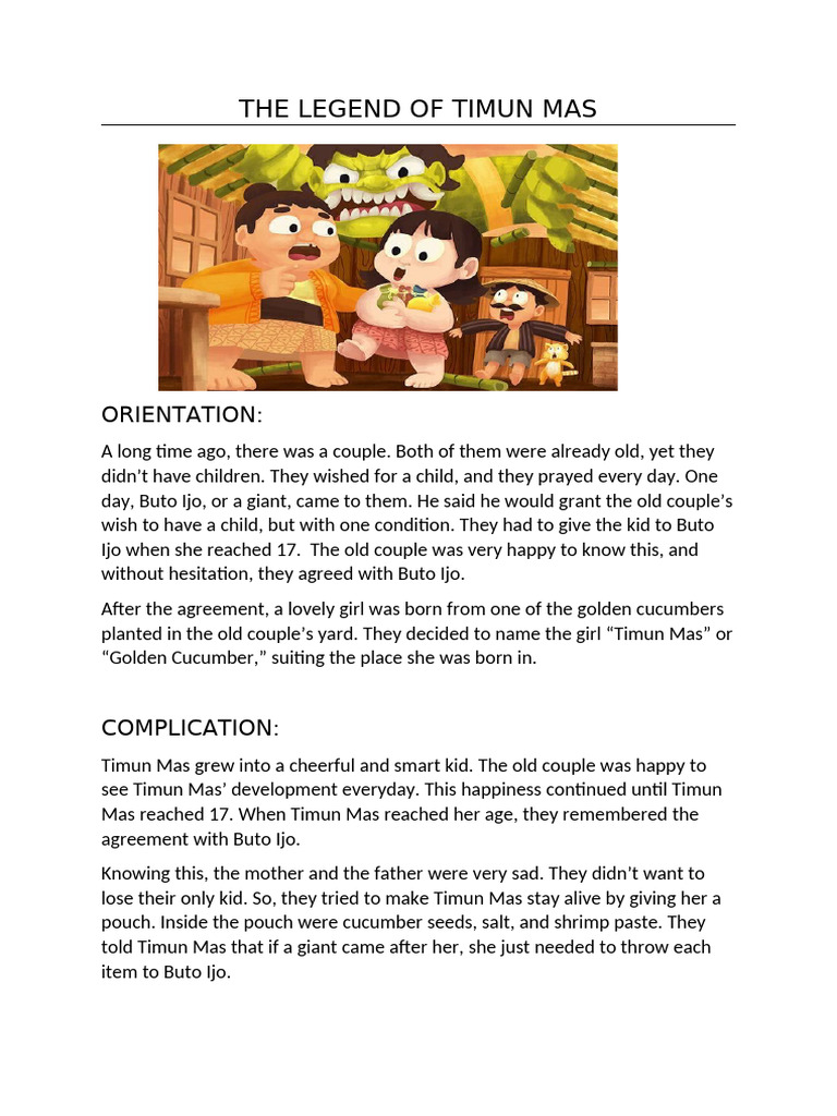 The Legend of Timun Mas | PDF