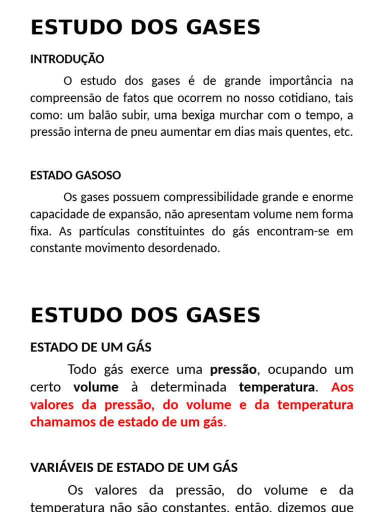 Estudo Dos Gases | PDF