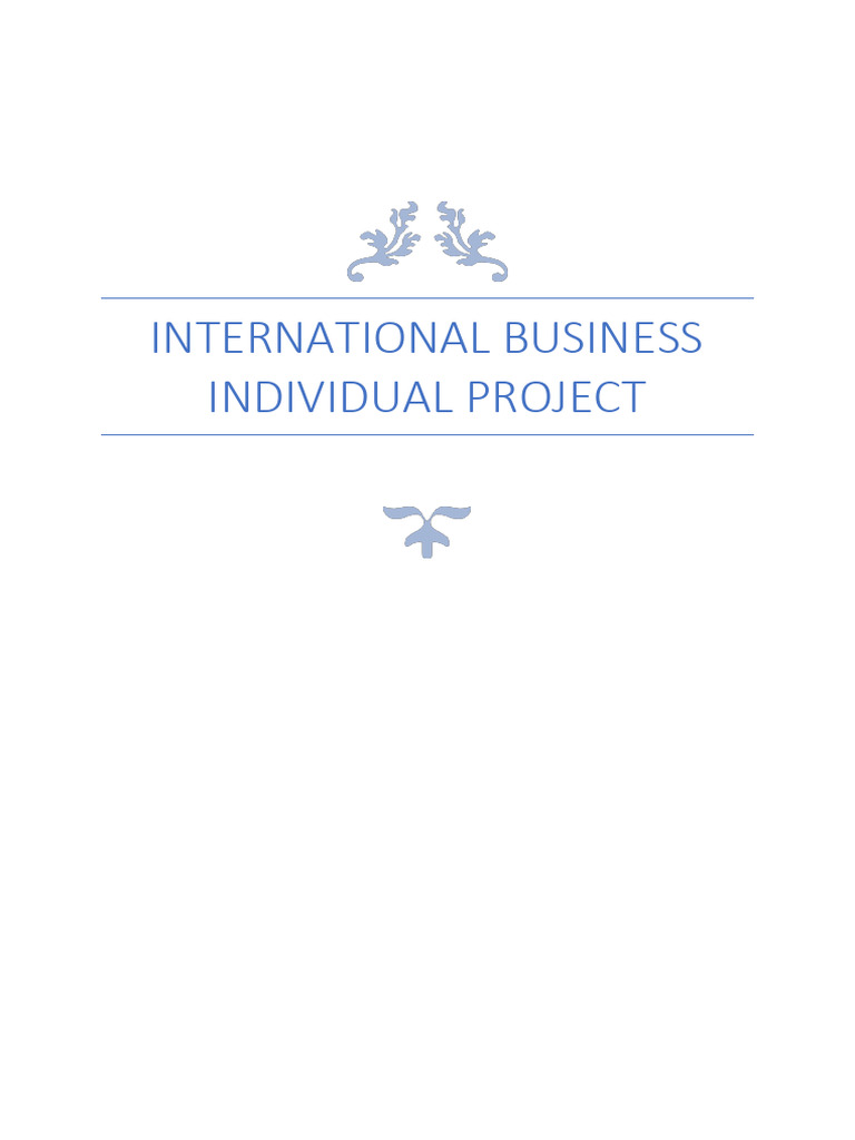 International Business Individual Project | PDF