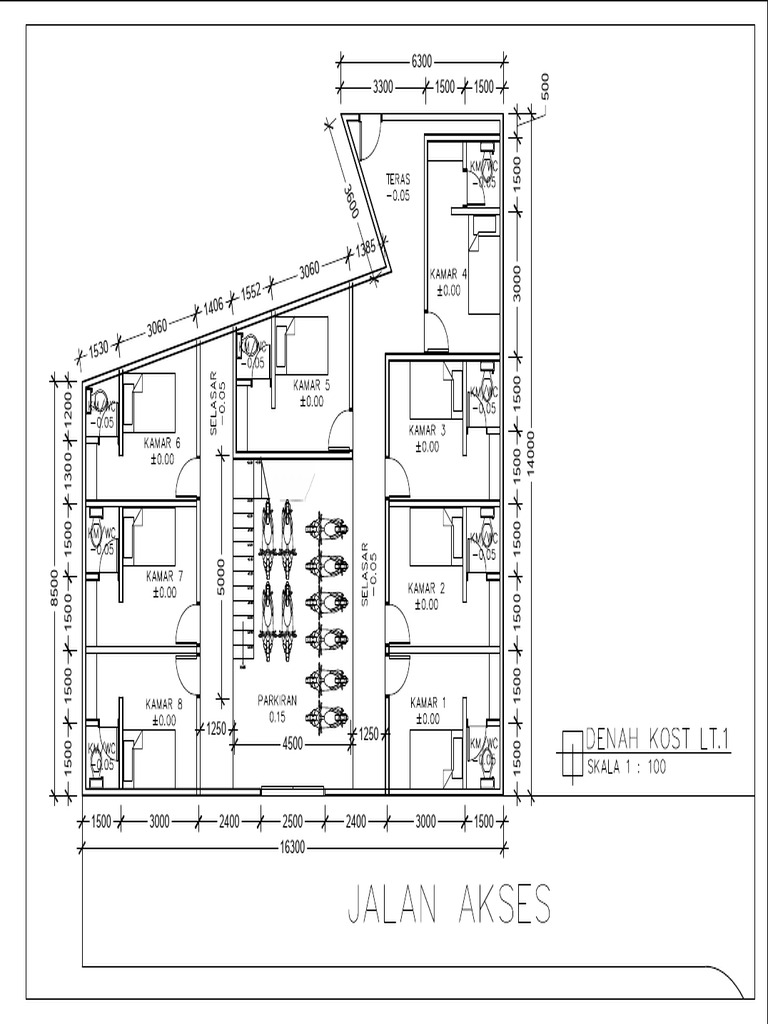 Konsep Denah Kost Ciheuleut | PDF