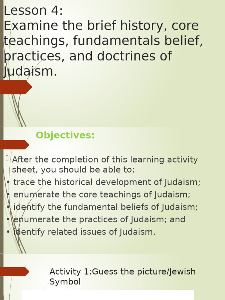 Lesson 4 Judaism | PDF
