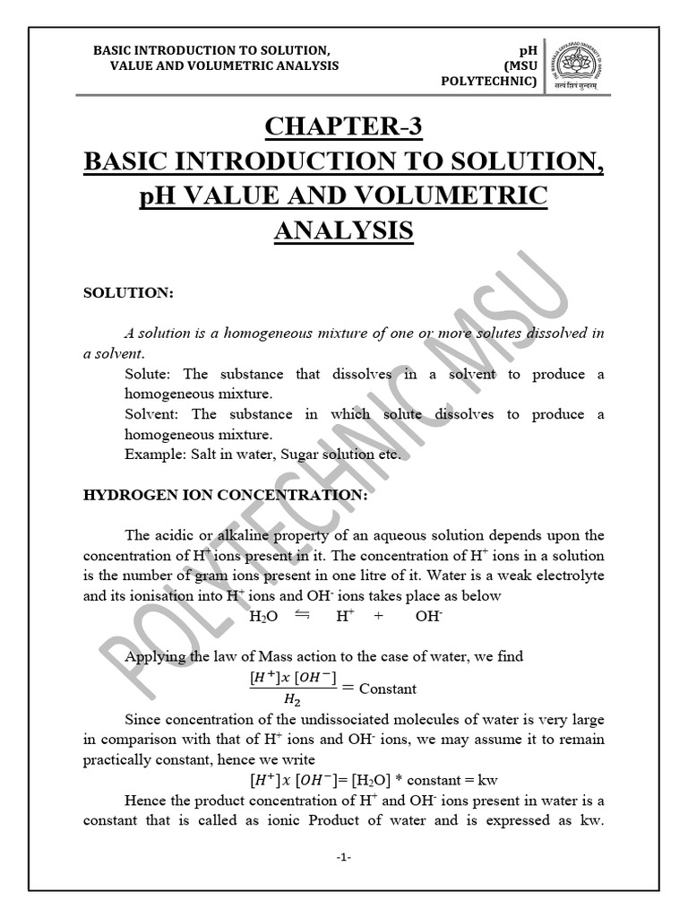Basic Introduction To Solutions | PDF