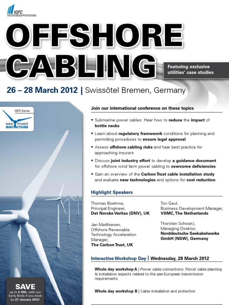 Offshore Cabling | PDF | Wind Power | Offshore Wind Power