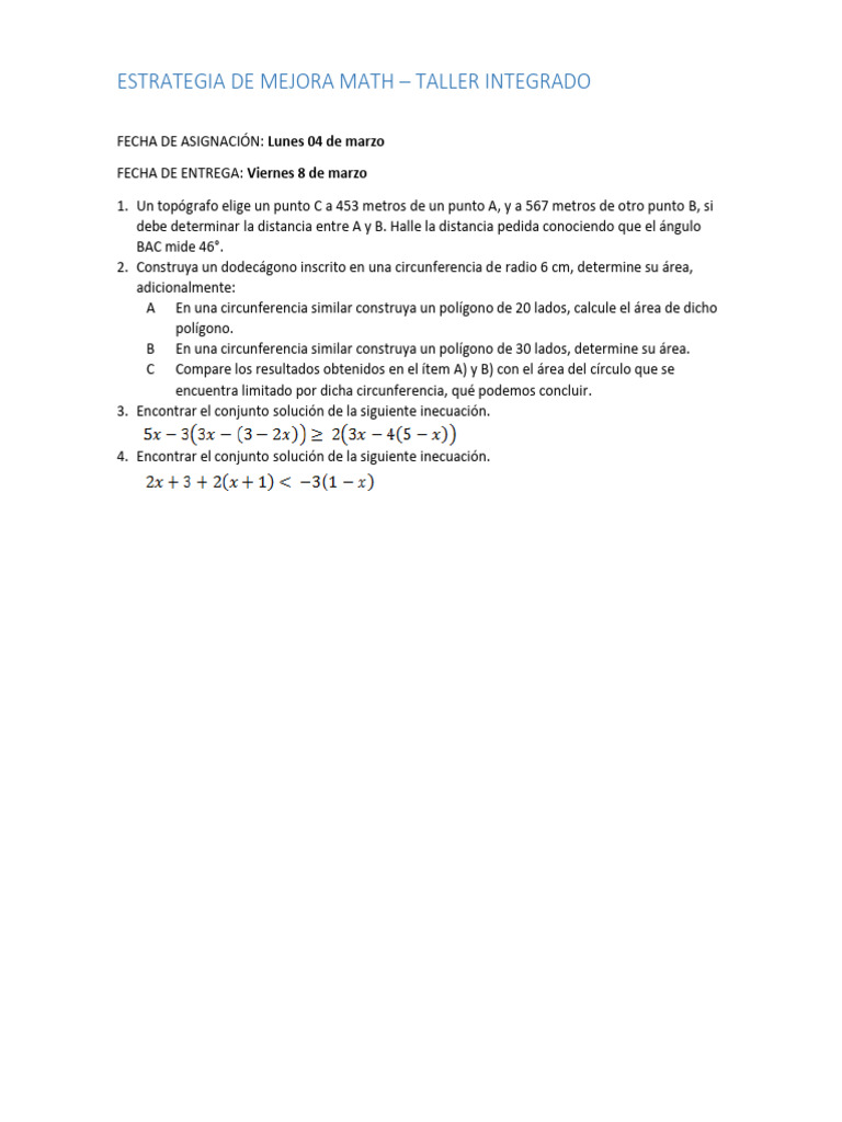 Estrategia de Mejora Math | PDF