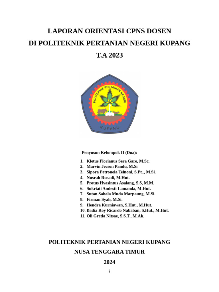 Laporan Orientasi Cpns Dosen 2023 | PDF