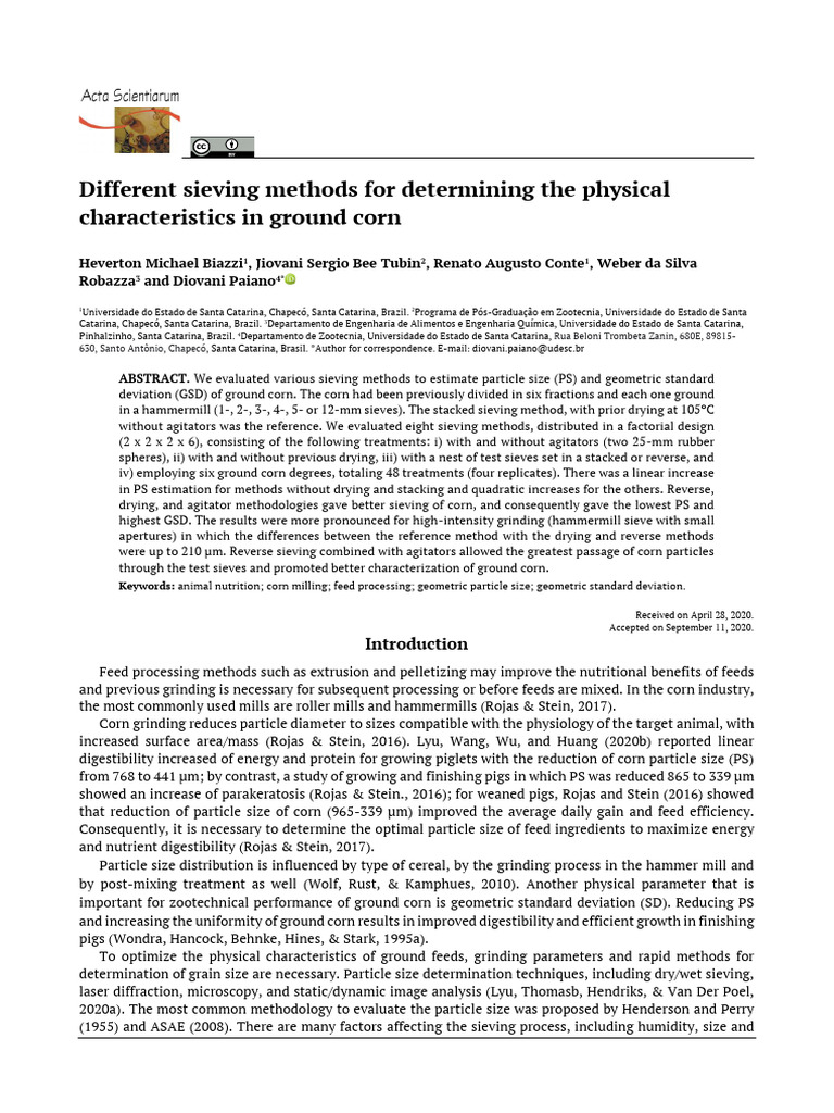 Different Sieving Methods For Determining The Physical | PDF | Mill ...