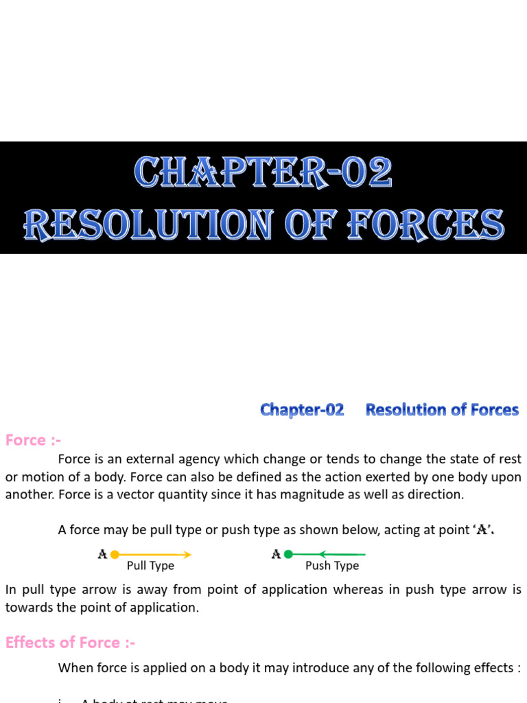 02 - Resolution of Forces | PDF