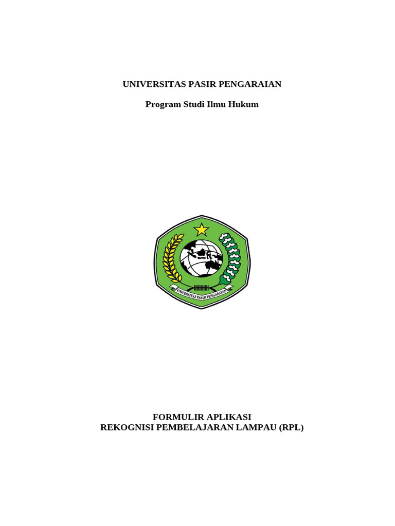 2.Formulir Aplikasi RPL Tipe a (Form 2 F02) (1) | PDF