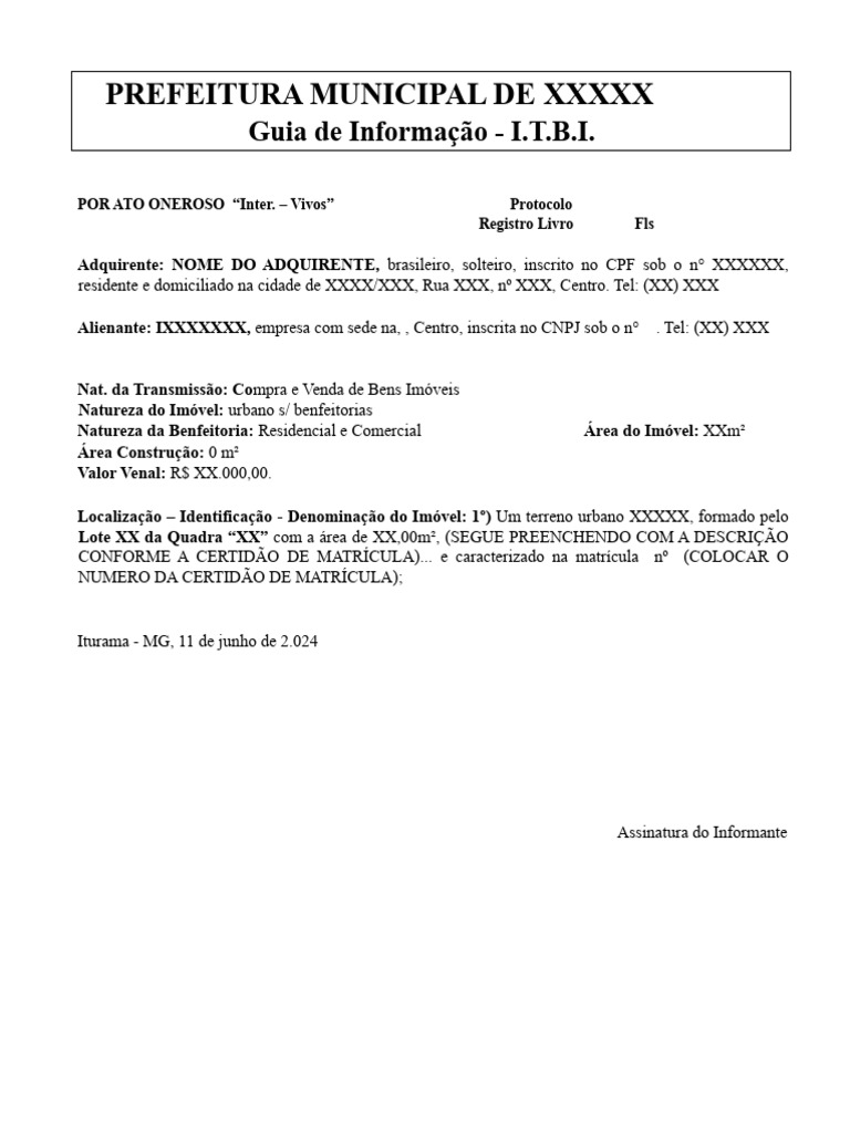 Modelo de Guia de Itbi | PDF