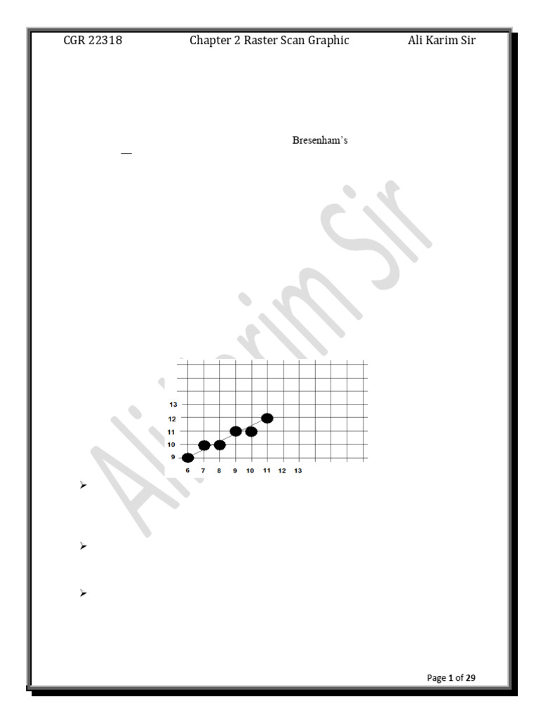 CGR Chapter 2 Raster Scan Graphics | PDF