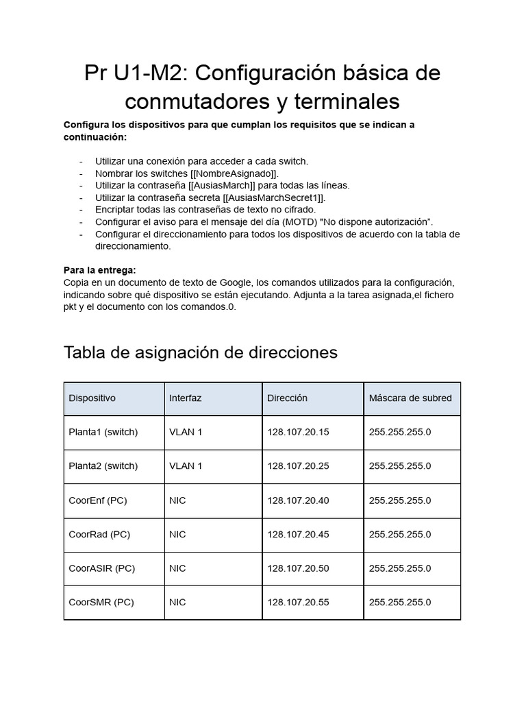 Ejercicio U1-M2 | PDF