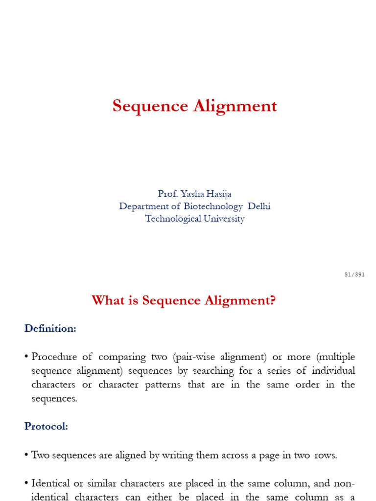 Pairwise Alignment Part1 | PDF